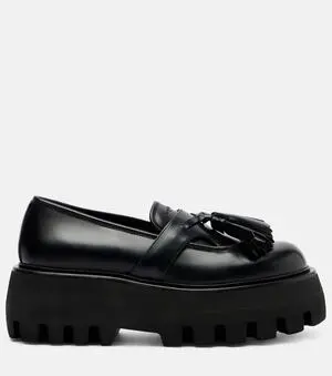 Alexander McQueen Leather Platform Loafers