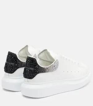Alexander McQueen Oversized Embellished Leather Sneakers