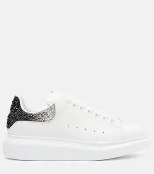Alexander McQueen Oversized Embellished Leather Sneakers