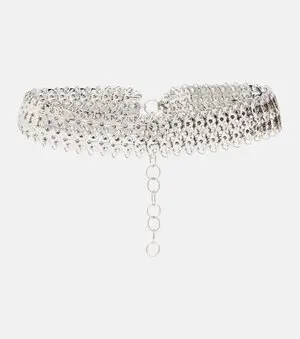 Rabanne Embellished Chain Belt - Silver