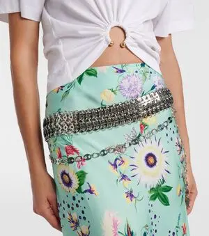 Rabanne Embellished Chain Belt - Silver