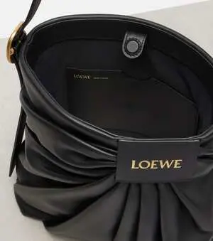 Loewe Draped Leather Tote Bag - Black