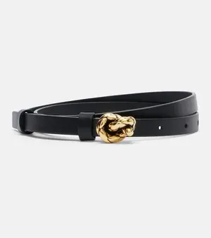 Bottega Veneta Knot Leather Belt - Black