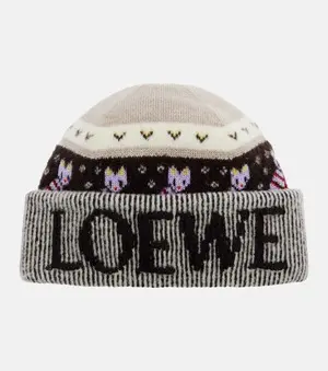 Loewe Logo Wool-blend Beanie - Multicoloured