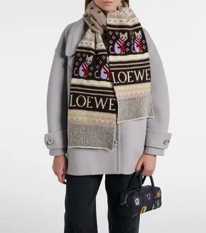 Loewe X Louis Wain Fair Isle Wool-blend Scarf