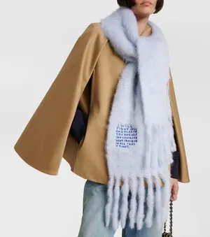 Loewe Embroidered Mohair And Wool-blend Scarf