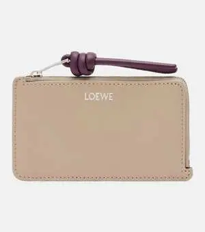 Loewe Knot Leather Card Holder - Beige