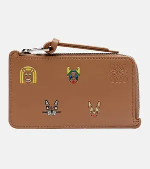 Loewe X Louis Wain Cats Leather Card Holder - Brown