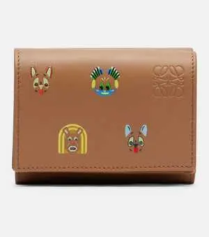 Loewe X Louis Wain Cats Leather Wallet - Brown