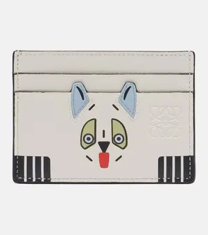 Loewe X Louis Wain Cats Leather Card Holder - White