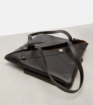 Loewe Puzzle Fold Medium Leather Tote Bag - Brown