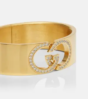 Gucci Gg Crystal-embellished Bangle - Gold