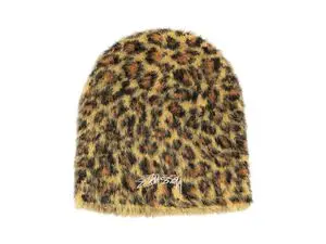 StÜssy Leopard Skullcap Beanie - Brown