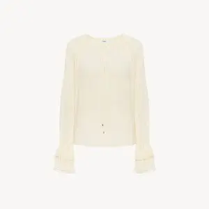 Chloé Georgette Gathered V-neck Top
