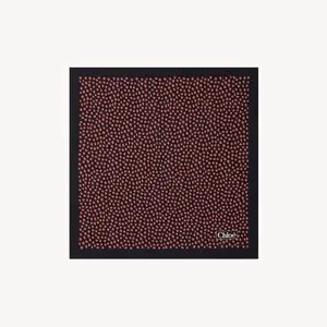Chloé The Spotted Square Scarf In Single - Black - Pink