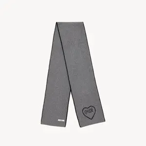 Chloé The Encoeur Scarf In Wool & Cashmere Single - Divine Grey