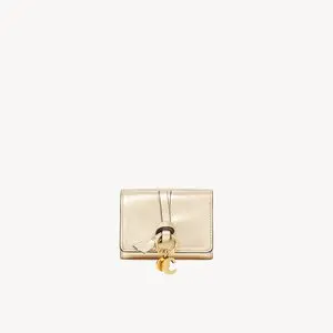 Chloé Mini Alphabet Tri-fold In Metallized Leather Single