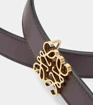 Loewe Anagram Leather Belt - Brown