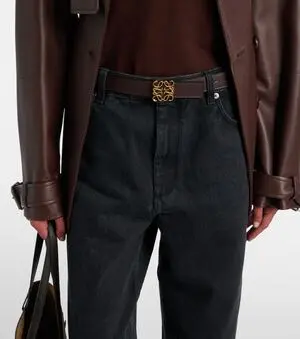 Loewe Anagram Leather Belt - Brown