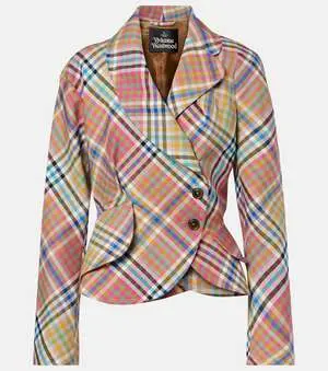 VIVIENNE WESTWOOD Stormy Asymmetric Wool Blazer - Multicoloured