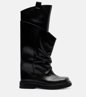 Attico Passeggiata Leather Combat Boots