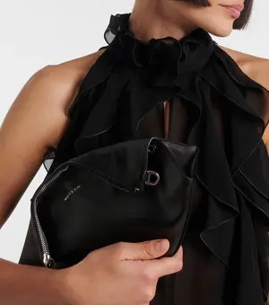 Alexander McQueen Manta Small Leather Clutch - Black