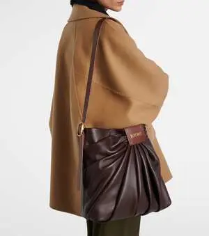 Loewe Draped Leather Tote - Brown