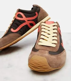Loewe Ballet Runner 2.0 Suede-trimmed Sneakers - Brown
