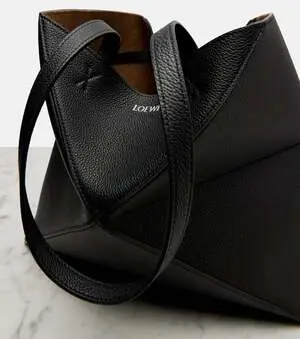 Loewe Puzzle Fold Medium Tote Bag - Black
