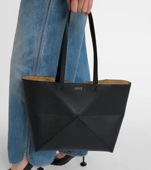 Loewe Puzzle Fold Medium Tote Bag - Black