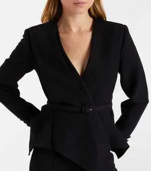 Roland Mouret Asymmetric Draped Crepe Blazer