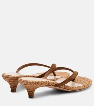 GIANVITO ROSSI Calypso 35 Leather Thong Sandals