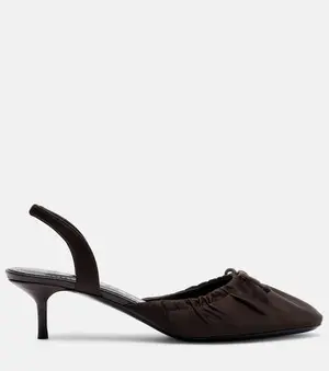 Staud Alba Satin Slingback Pumps - Brown