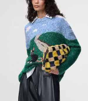 Loewe X Louis Wain Wool-blend Cat Sweater - Blue