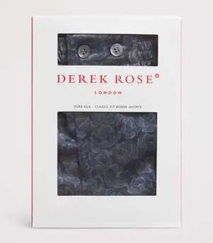 Derek Rose Silk Rose Print Traditional Boxer Shorts