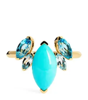 EMILY P. WHEELER Batik Topaz And Turquoise Ring - Gold