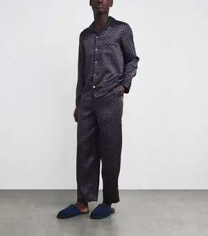 Derek Rose Silk Geometric Brindisi Pyjama Set