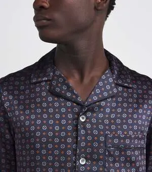 Derek Rose Silk Geometric Brindisi Pyjama Set
