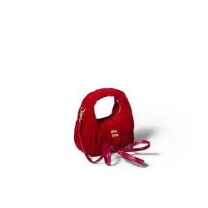 Miu Miu Wander Matelassé Velvet Mini-bag - Red
