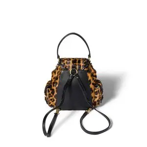 Miu Miu Printed Leather Backpack - Honey