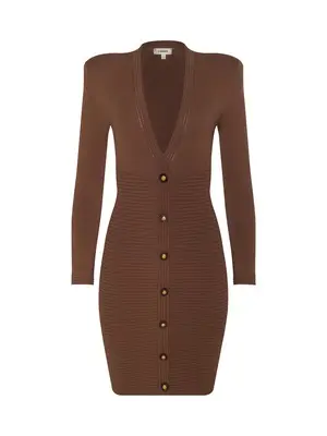 L'Agence Taru Button-front Mini Dress