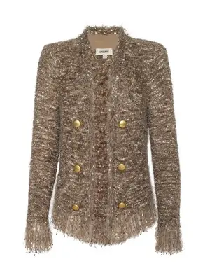 L'Agence Azure Fringe Cardigan Blazer