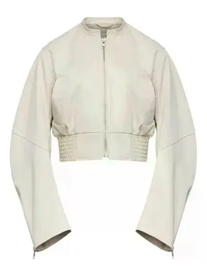 MAISON MARGIELA Cropped Quilted Waistband Bomber Jacket - Neutrals
