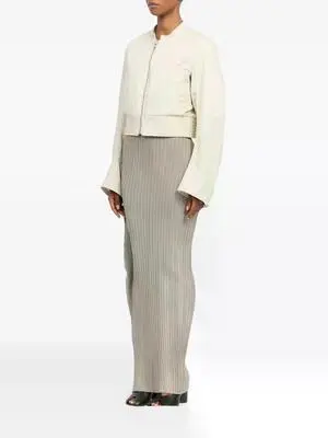 MAISON MARGIELA Cropped Quilted Waistband Bomber Jacket - Neutrals