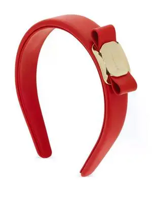 FERRAGAMO Vara Plate Bow Headband - Red