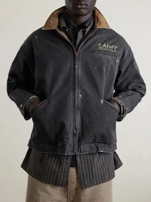 Saint Mxxxxxx Babylon Detroit Logo-Embroidered Jacket In Black
