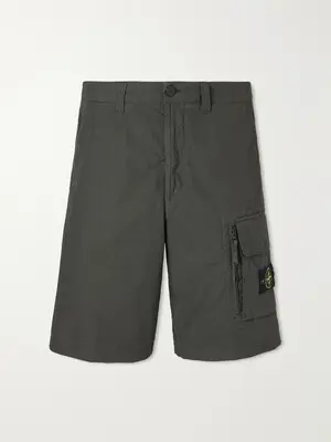 Stone Island Straight-leg Cotton-canvas Cargo Shorts - Gray