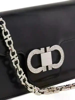 FERRAGAMO Crystal-embellished Gancini Clutch