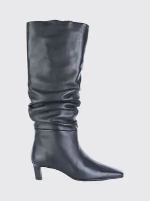 ALOHAS Draped Knee-high Boots In Smooth Leather - Black