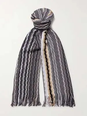 Missoni Fringed Wool Scarf - Gray